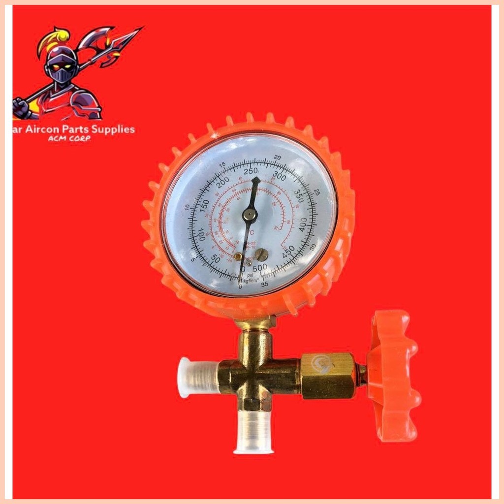 Manifold Gauge SINGLE HIGH SIDE Aircon R22 R134a Discharge Car aircon 3 way valve | Shopee ...