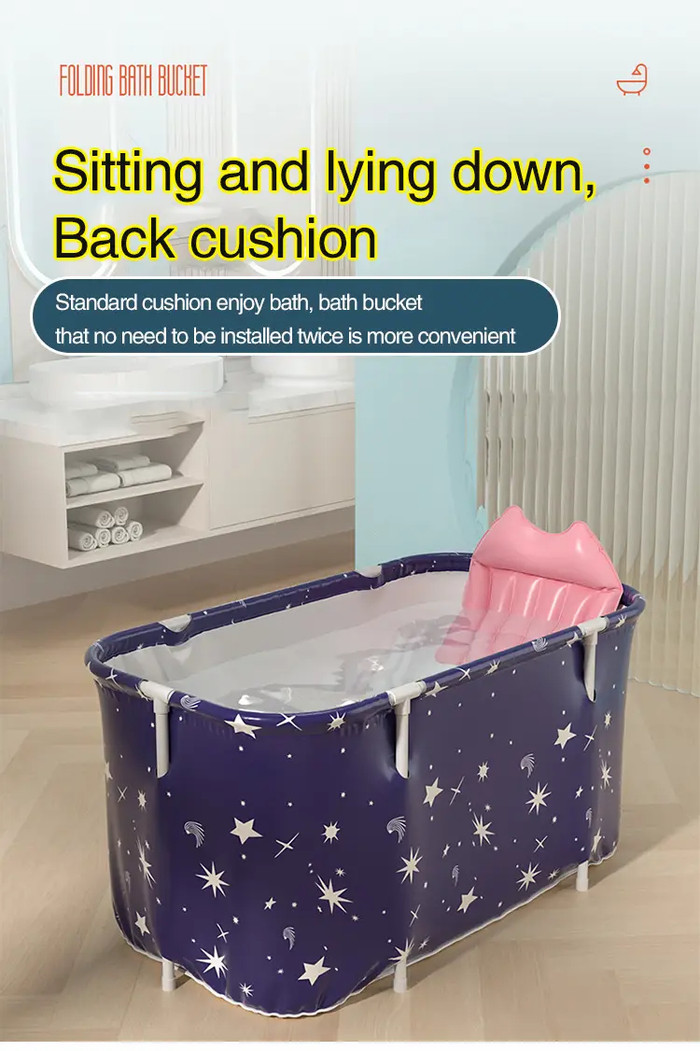 Household square fullbody folding bathtub large bath bucket adult bath ...
