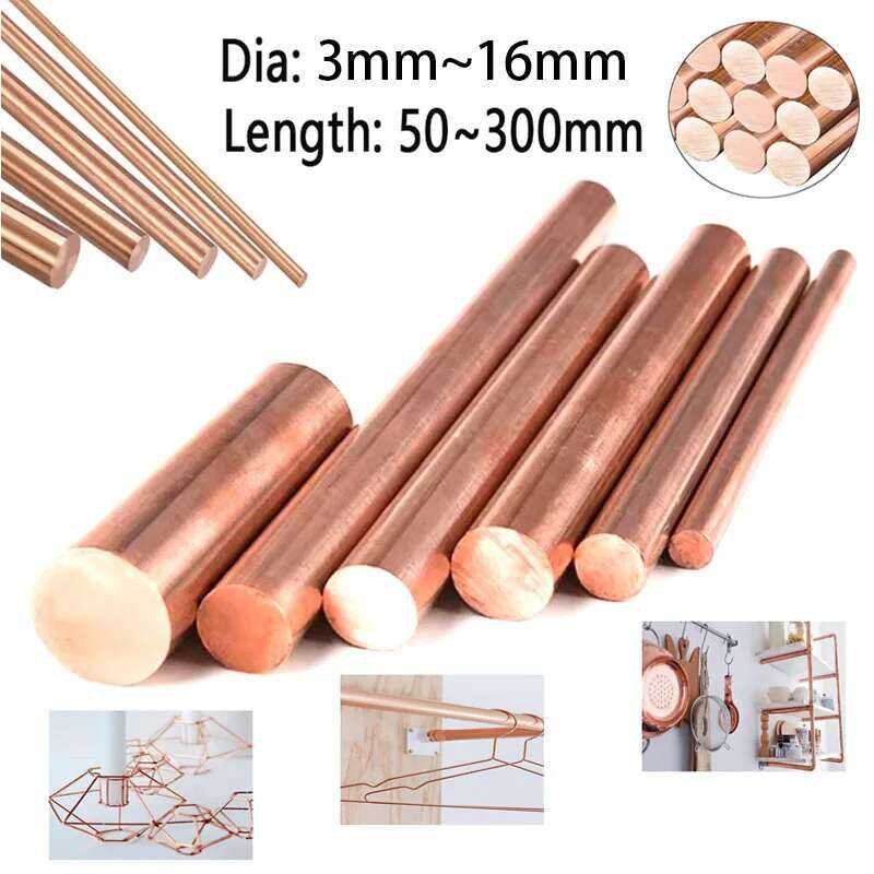 C2 1/5Pcs 1 Copper Bar Coppers Round Rod Lathe Cutting Tool Metal For ...