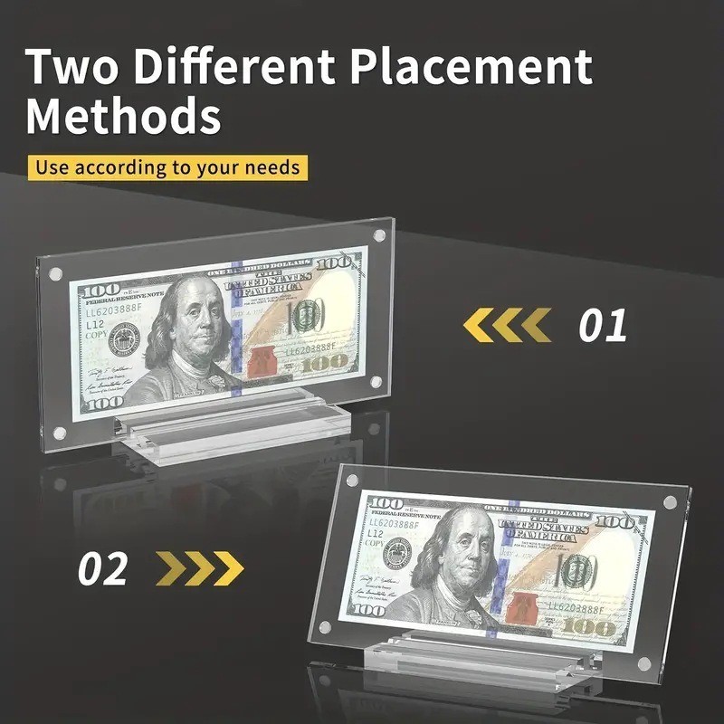 Transparent Transparent Acrylic Dollar Banknote Display Frame Household ...