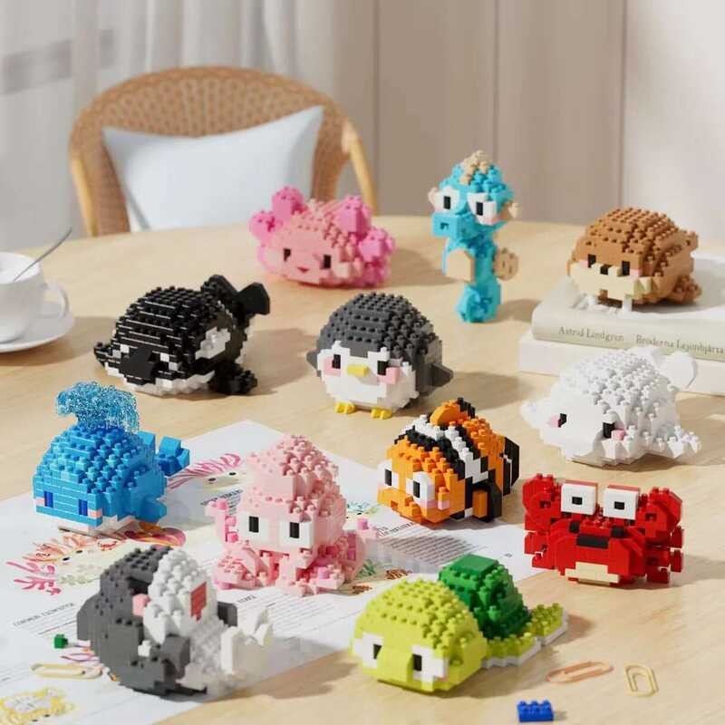 New Marine Life Miniature Building Blocks Sea Turtle Killer Whale ...