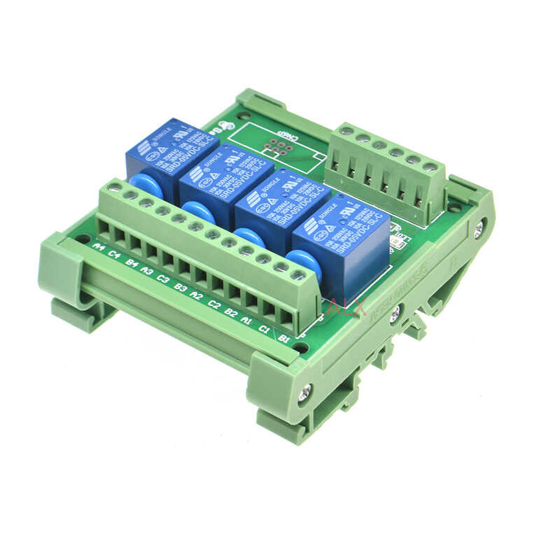 Channel 4 Relay Module DIN Rail Mount Srd-05Vdc-Sl-C Srd-12Vdc-Sl-C Srd ...