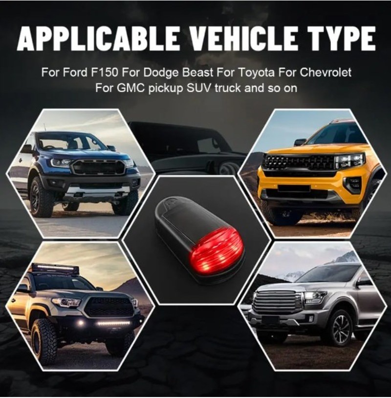 Truck Lorry Solar Powered Roof Lights - Universal, Punch-Free - Dusk ...