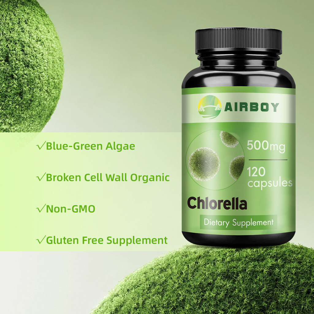 Chlorella 500 mg - Broken Cells - Energy & Immune Booster, Detoxifier ...