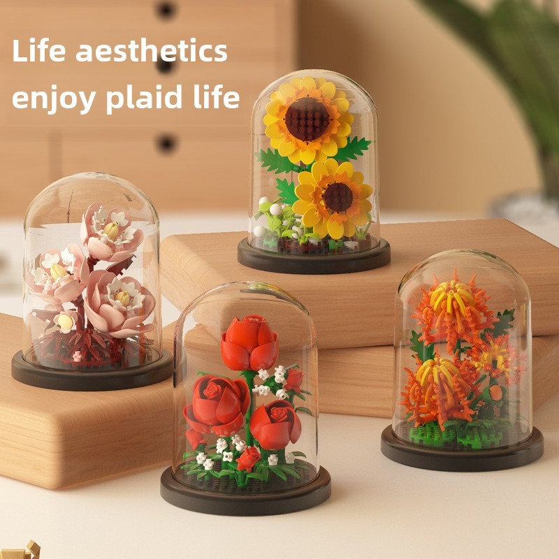 Eternal Flowers with light, Christmas gift Accumulated Wood Flowers ...