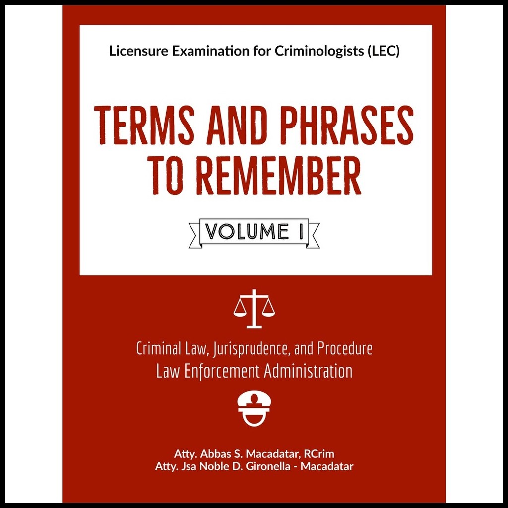 LEC: Terms and Phrases to Remember, VOLUME I, II, III | Criminology ...