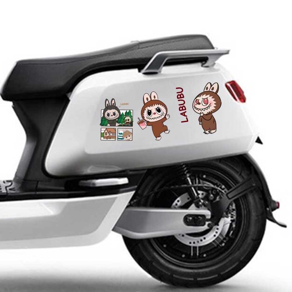 Cartoon Labubu Monster Waterproof Car Styling Stickers Cute Small Sheep ...