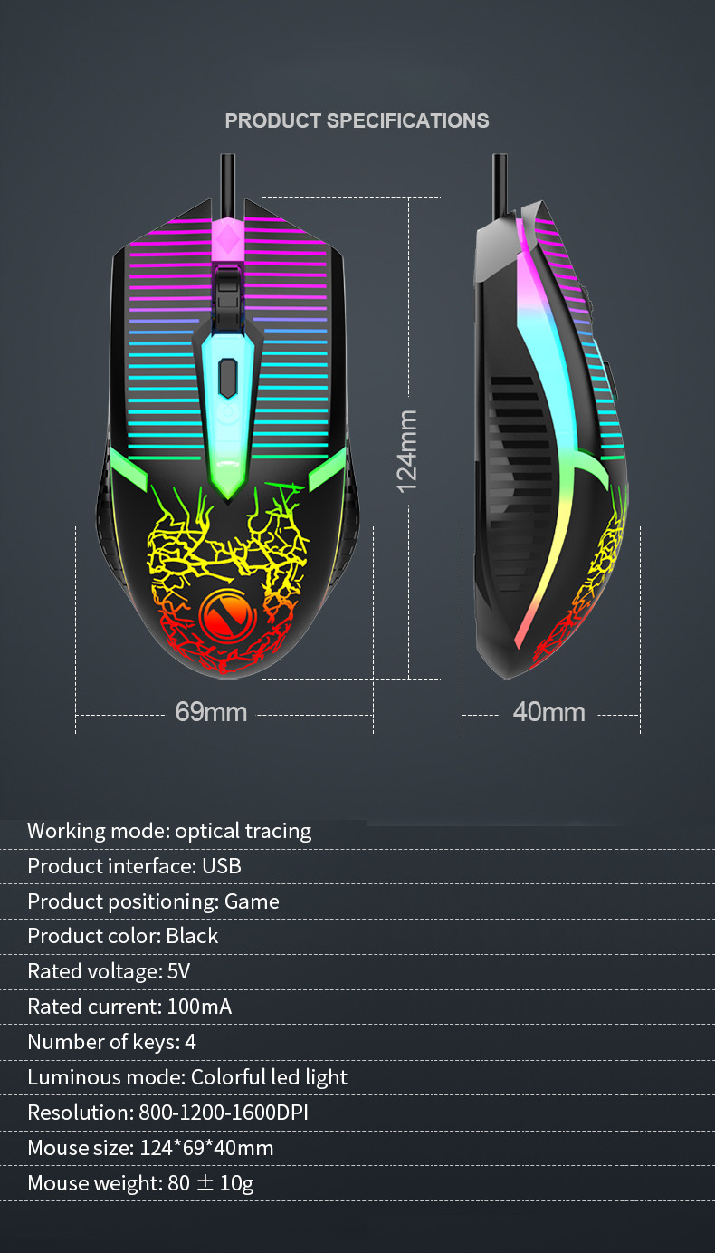 ZeusX LIMEIDE V2 gaming mouse DPI adjustment RGB streamer ergonomics ...