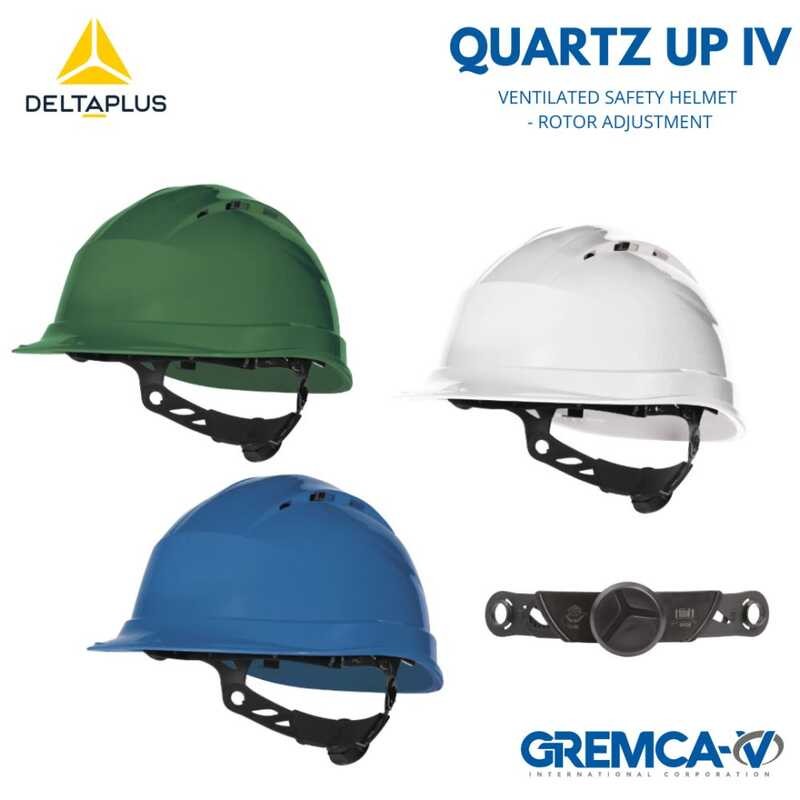 Delta Plus QUARTZ UP IV - Safety Helmet with Rotor Adjustment Hard Hat ...