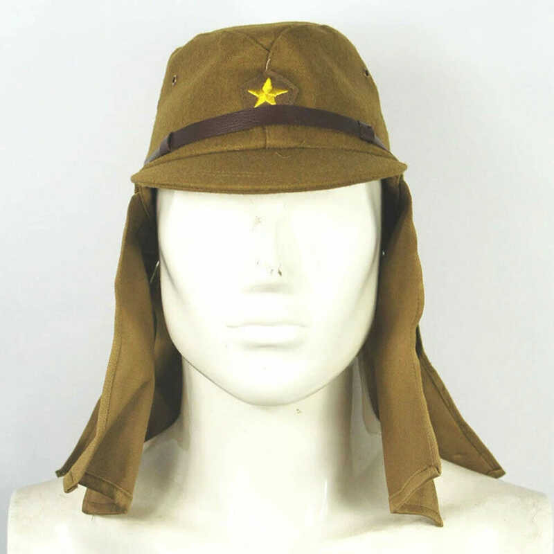 Ww2 Japanese Reproduction Army IJA Soldier Field Wool Cap Hat With Neck ...