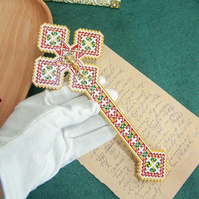 Tt Handheld Metal Gold Alloy Orthodox Jesus Cross Crucifix Statue ...