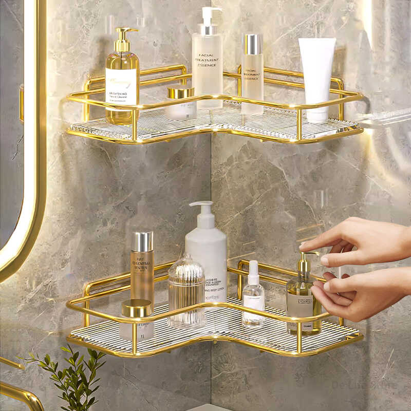 Bathroom Acrylic Shelf Na Walang Drilg Corner Shelf Para Sa Shower ...