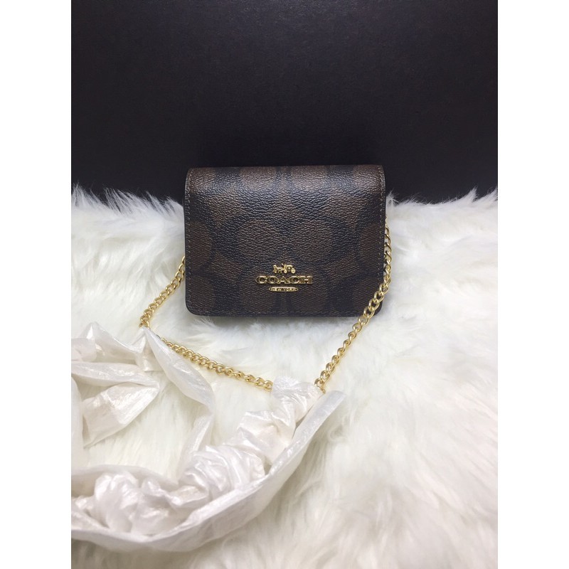 COACH MINI WALLET ON CHAIN | Shopee Philippines