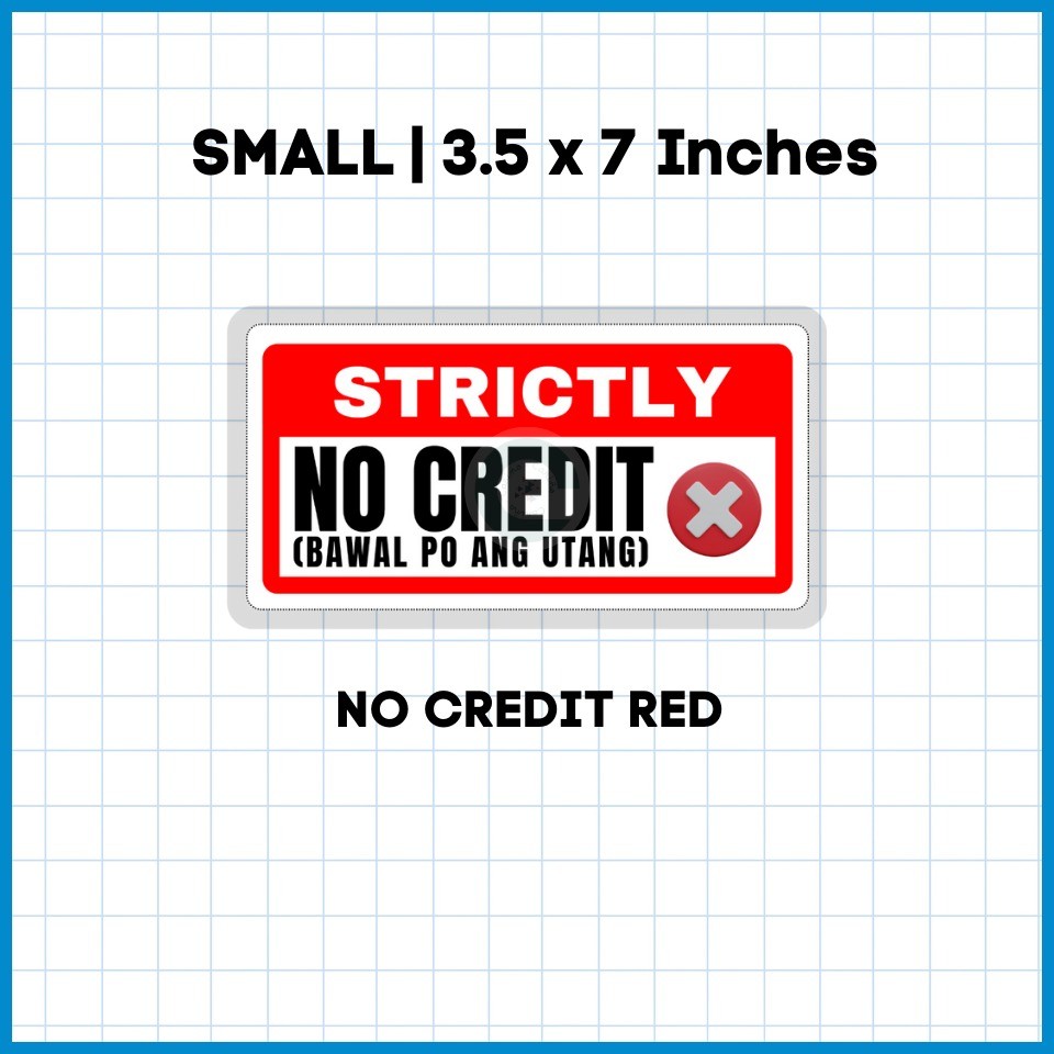 Laminated | No Credit Signage | Bawal Utang Signage | Shopee Philippines
