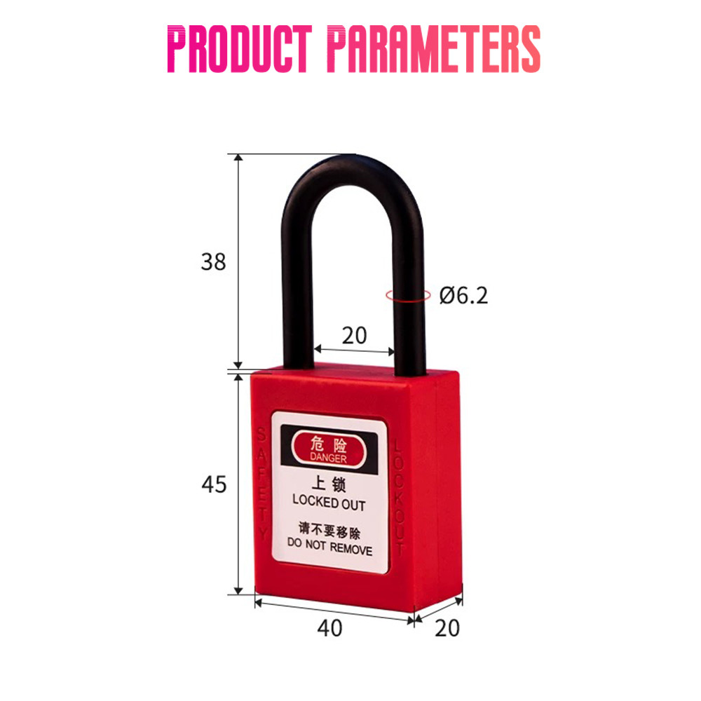 Colorful LOTO Padlock 38mm Lockout with Keys Nylon for Industry Home ...