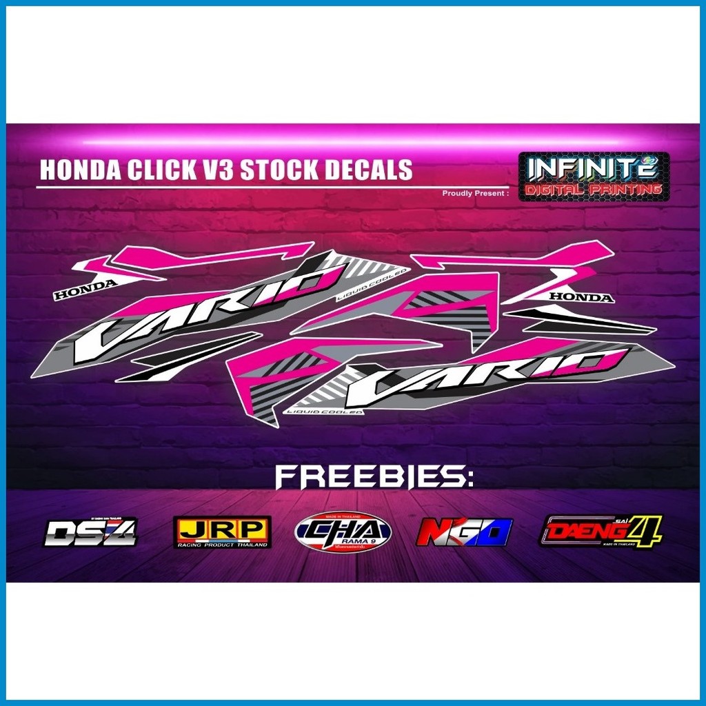 ↖ ☽ ♟ Honda Click 125i v3 stock decals sticker 2023 model (custom ...