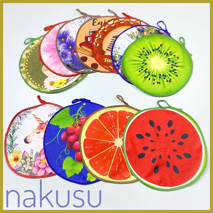 Nakusu 12Pieces Assorted Design Round Hand Towel Kitchen/Bathroom Ref ...