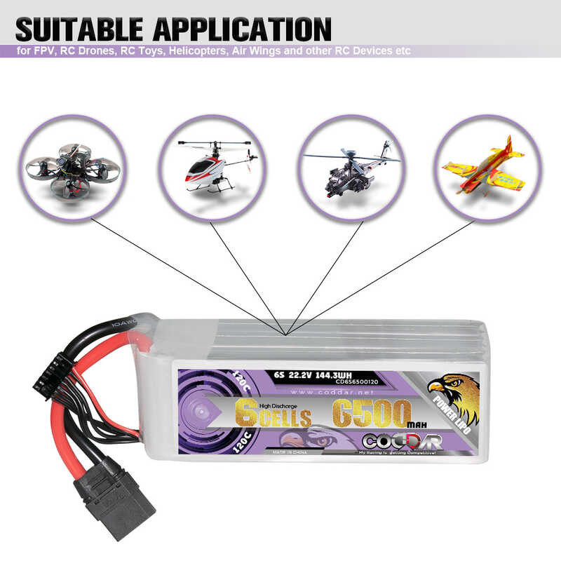 Eagle CODDAR Krypton 6500Mah 6S 22.2V 120C High Rate Fixed Wing Model ...