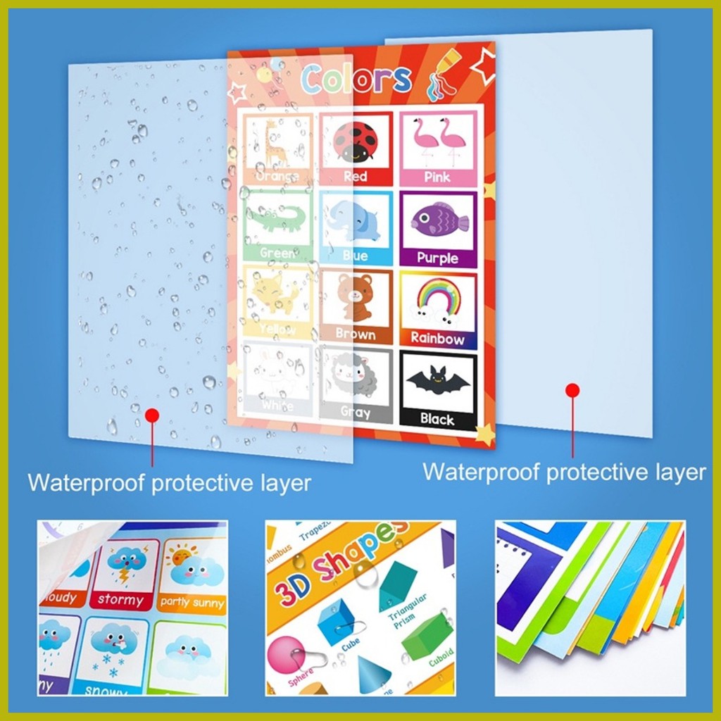10 Pcs Chart For Kid Educational Wall English Alphabet Numbers Chart ...