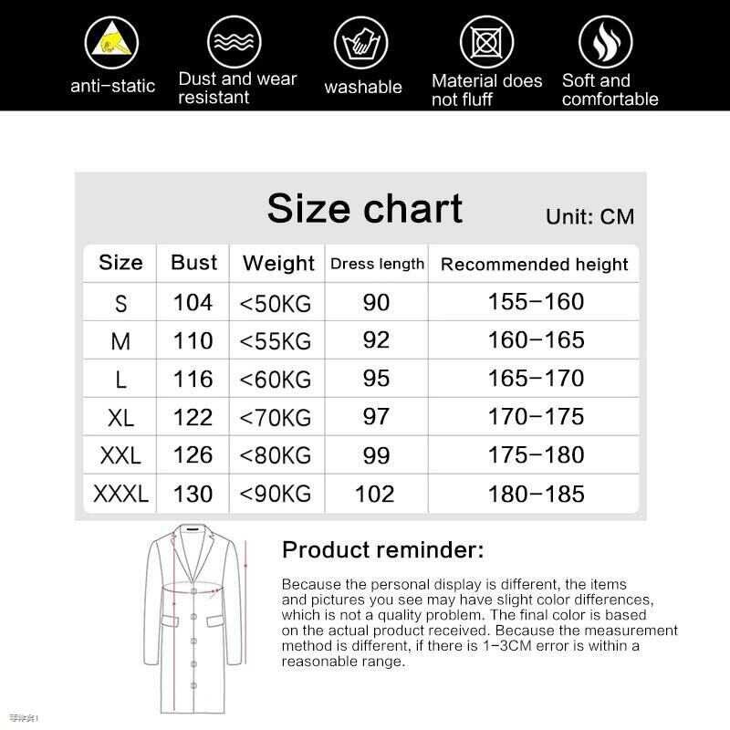 Static Anti Smock Gown Lab Gown Washable PPE Gown PPE Jacket Reusable ...