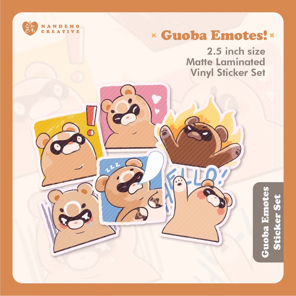 in stock Guoba Emotes 6 pc Sticker Set | Genshin Impact ...