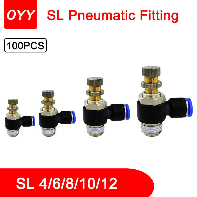 100Pcs Sl4-M5/Sl6-M5/Sl4-02/6-02 Quick Connector Pressure Regulator ...
