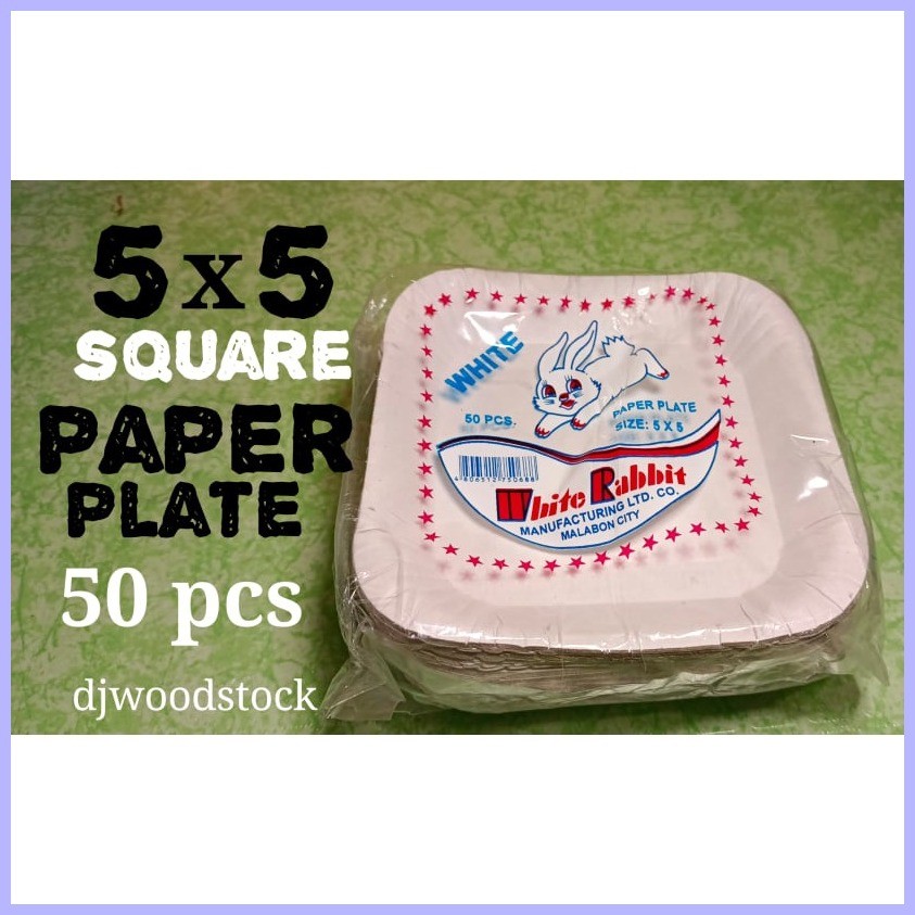 PAPER PLATE SQUARE 5x5 inches WHITE 50 PCS | Shopee Philippines