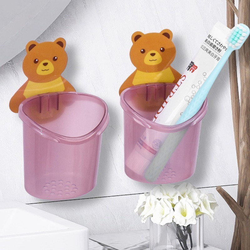 Little Bear Toothbrush Cup - For Shaver, Toothpaste Storage Rack - Cute ...