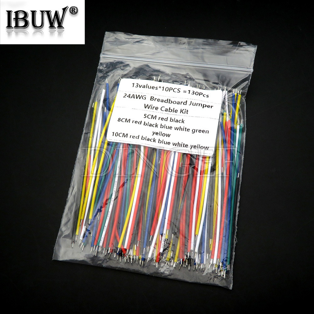 130Pcs 24AWG Breadboard Jumper Wire Cable Kit Tin-Plated PCB Solder ...