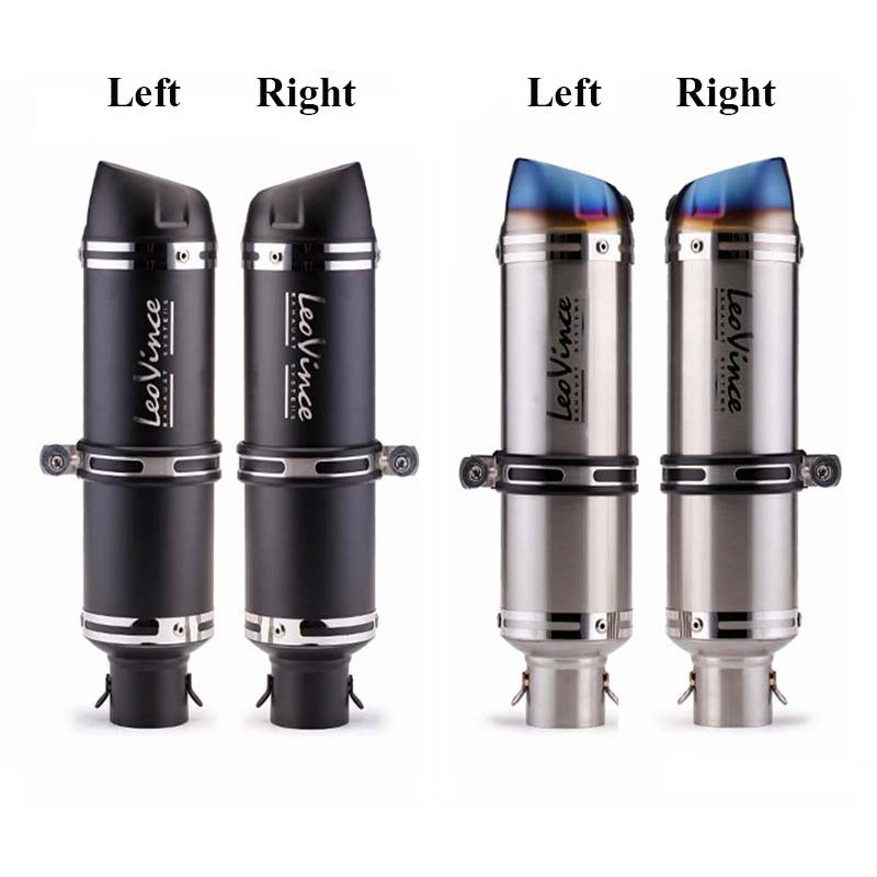 Left f and Right side Universal Motorcycle Leo Exhaust Muffler Pipe ...