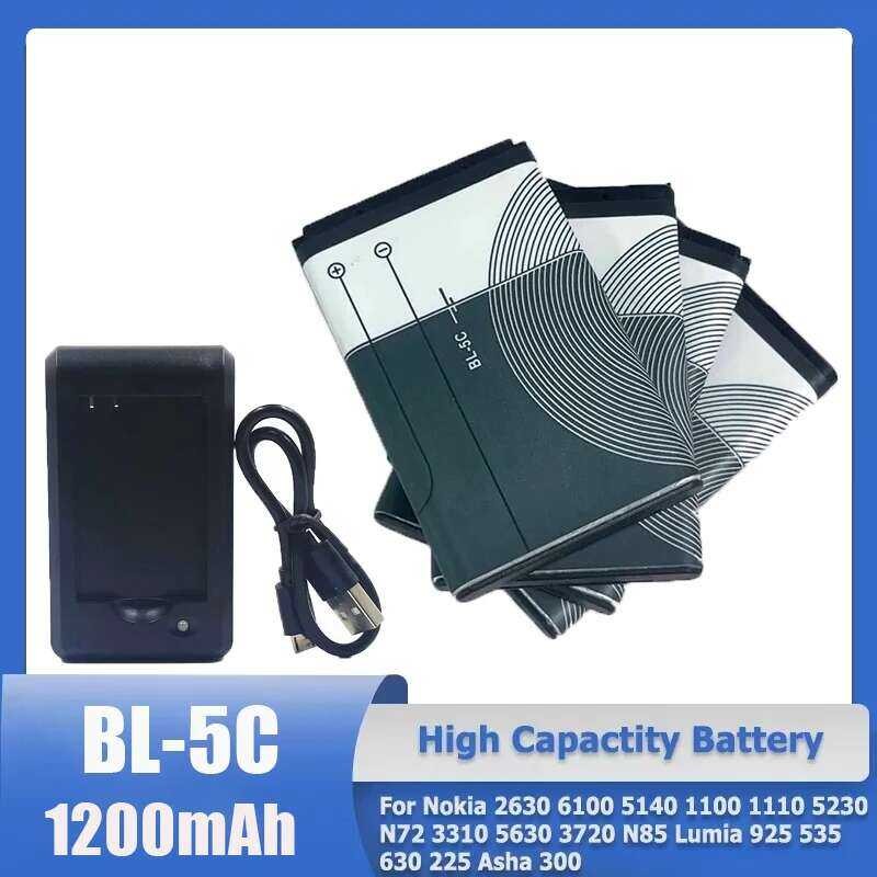 BL-5C Lithium Polymer Phone BL5C 3.7V 1200mAh Battery For Radio 1100 1110 1200 1208 1280 2600 27 ...