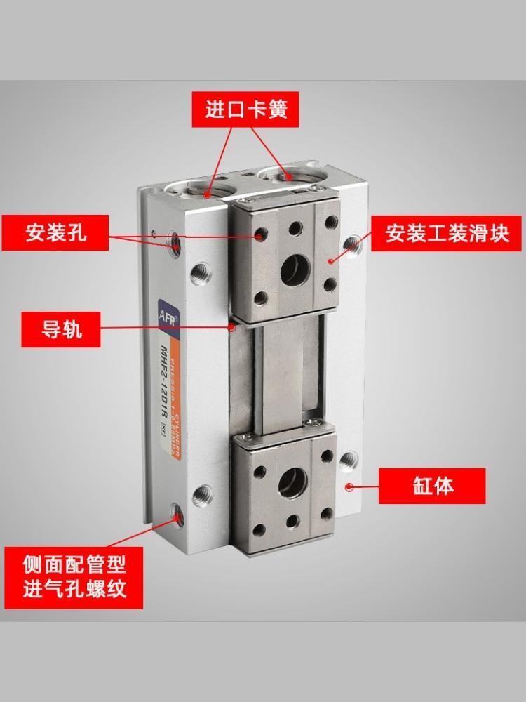 Pneumatic finger slide guide rail translation gripper cylinder fixture ...