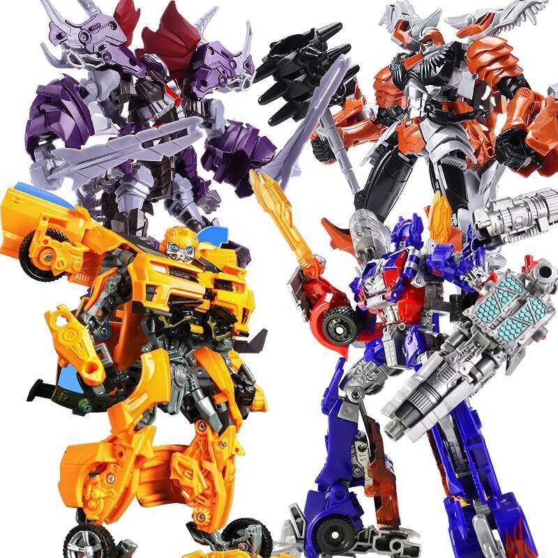 Transformers Toy 5 Model Car Robot Bumblebee Dinosaur Cable Handheld ...