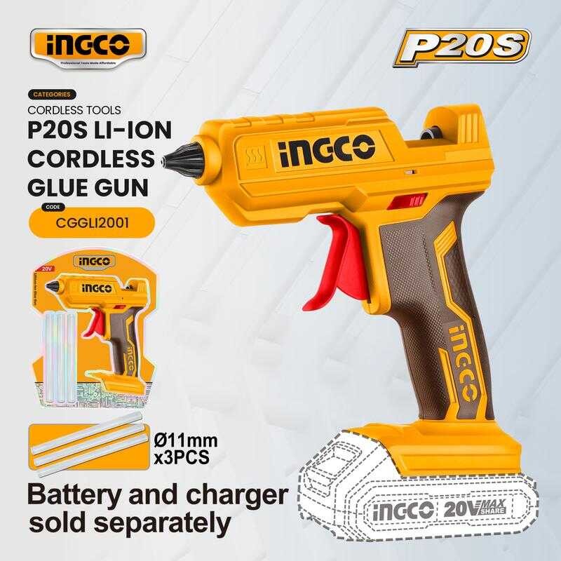 303 Ingco P20 Series Li-Ion 20V Cordless Glue Gun Cggli2001 (Ict ...