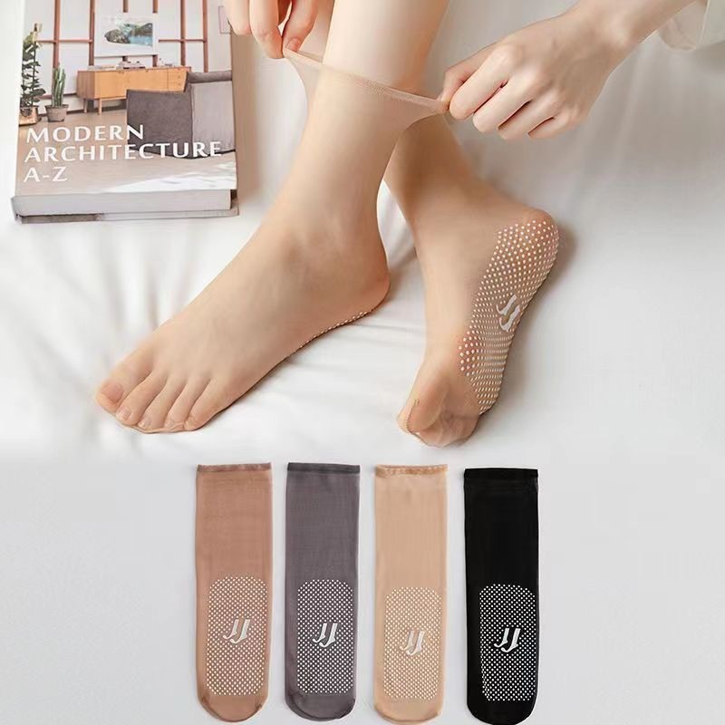 Thin Adhesive Anti-Slip Short Socks Skin Tone Silicone Invisible ...