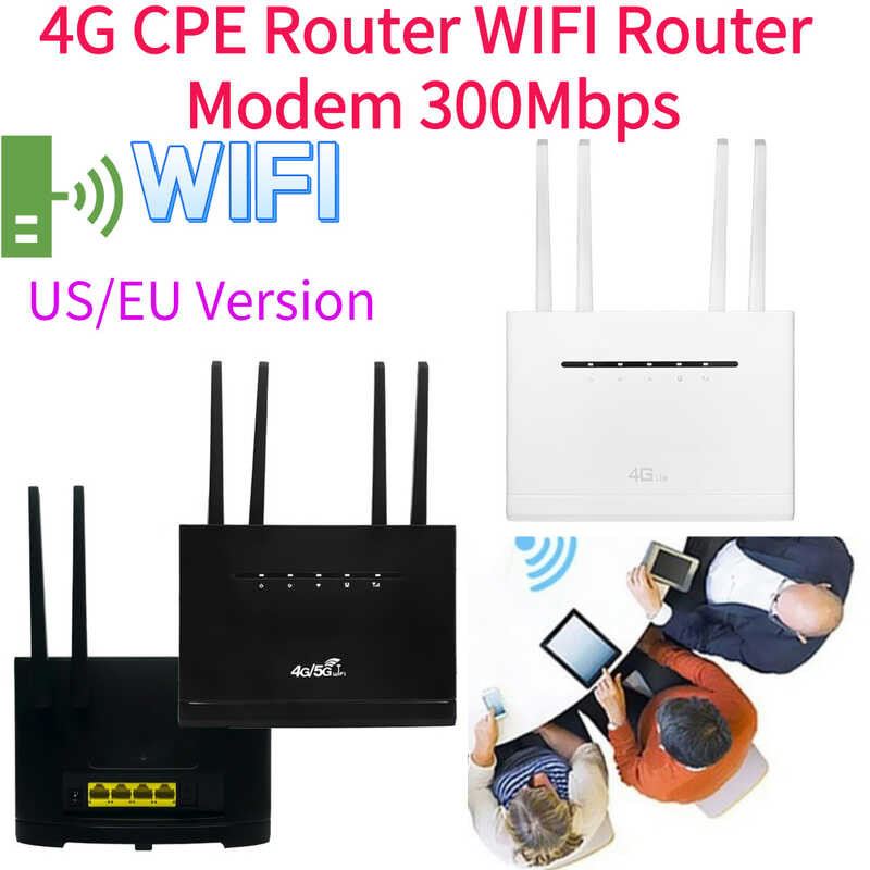 CPE Wireless Modem 300Mbp 4G LTE WIFI Router 4 External Antenna Rj45 ...