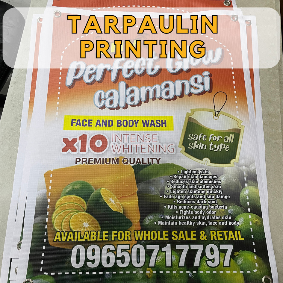 in stock Tarpaulin Printing w/ Eyelets | Logo Tarp Printing | Menu ...