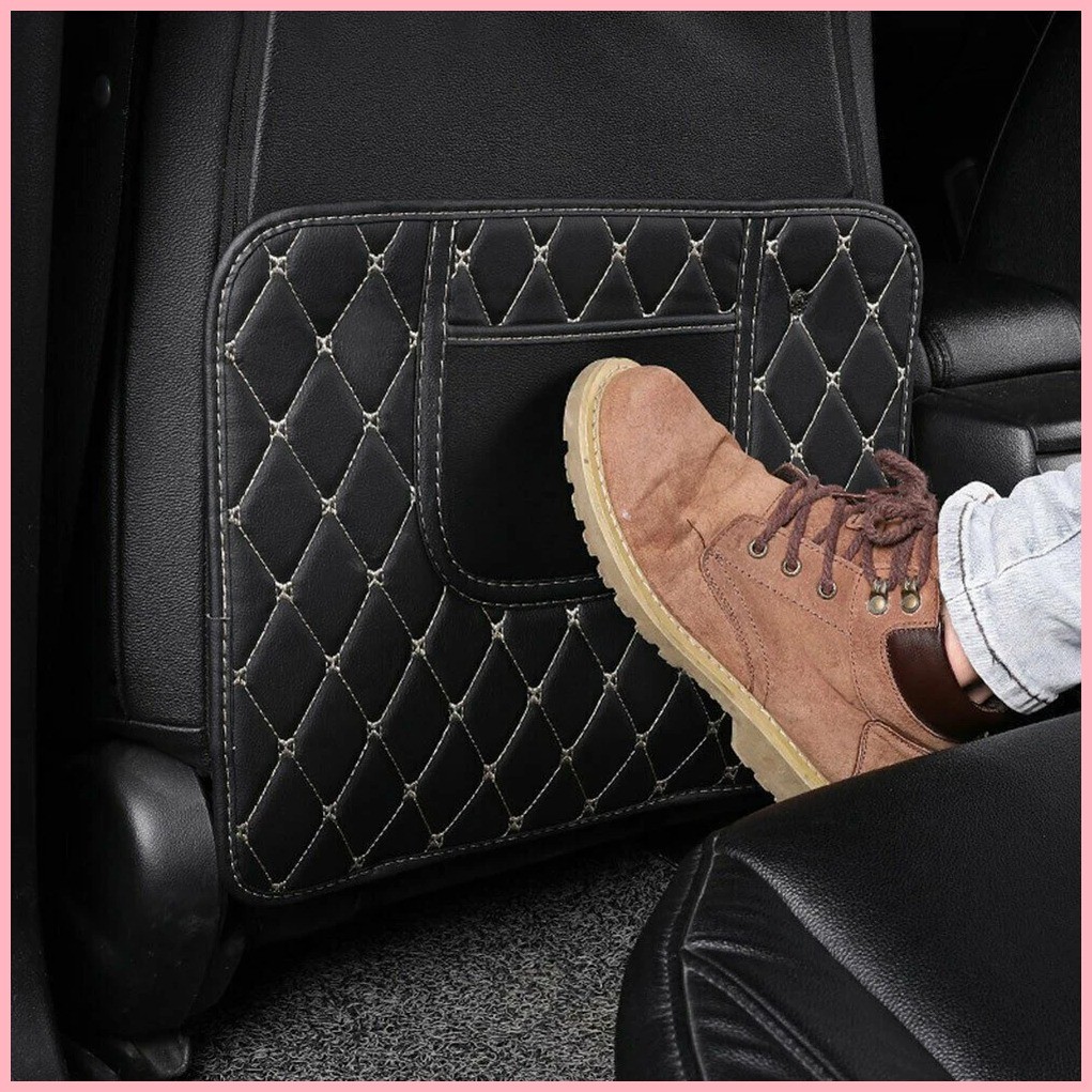 ☸ ⊙ PU Leather Universal car seat back anti-kick pad half size black ...