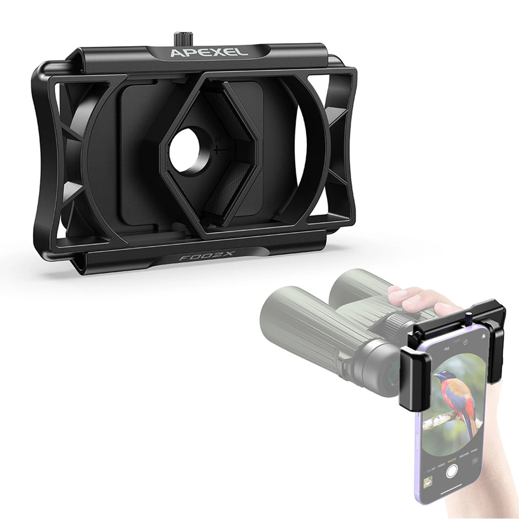 APEXEL APL-F002X Telescope Phone Adapter 360° Rotatable Phone Mount for ...