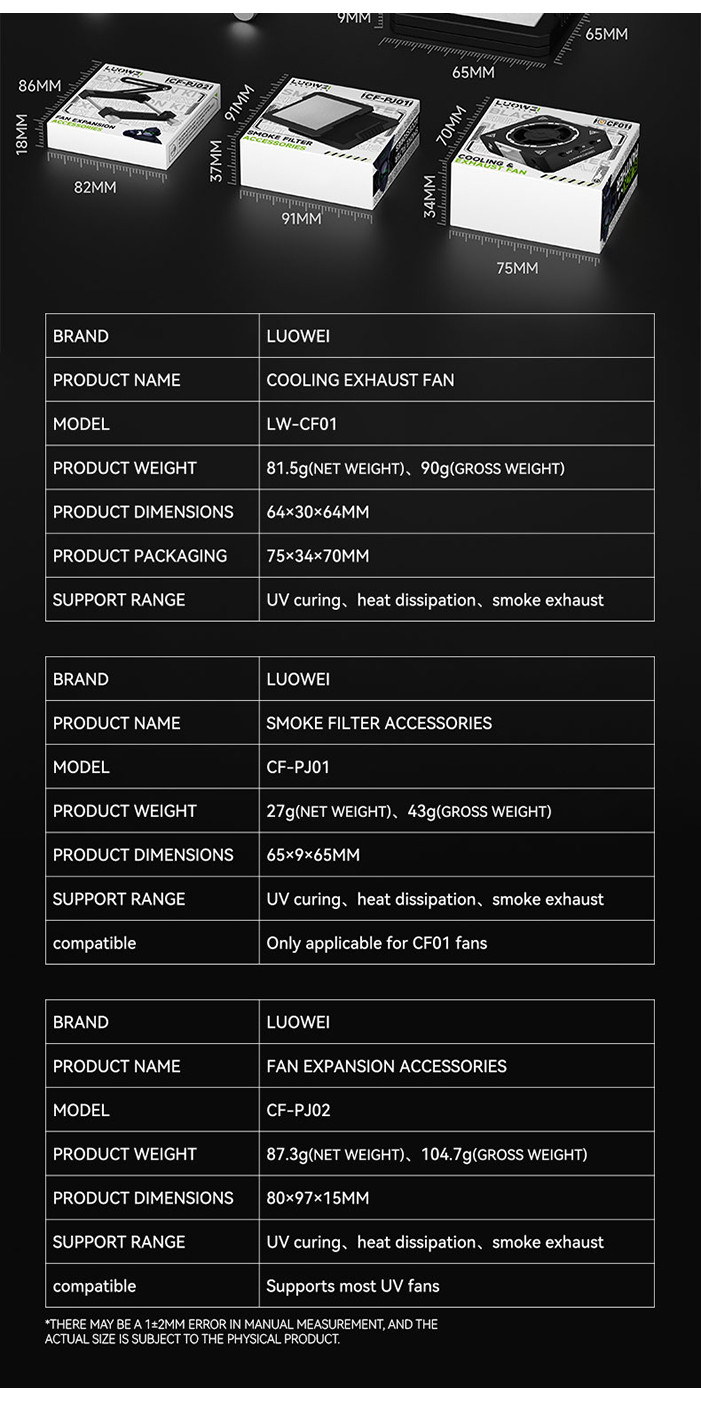 LUOWEI LW-CF01 4-in-1 Microscope Cooler/Smoke Exhaust Fan/UV Curing Lamp with Dust Lamp Beads ...