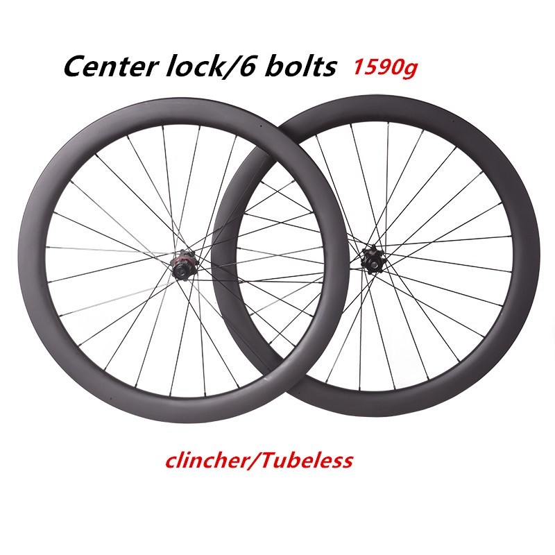 in stock 700C Super light Carbon Wheels Disc Brake Road Bike Wheelset Clincher Tubeless Ready 38 ...