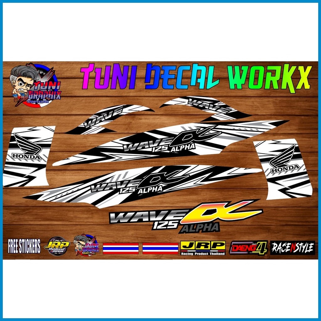 Tipid Honda Wave 125 CX Alpha Gilas Stock Decals (9 colors) | Shopee ...