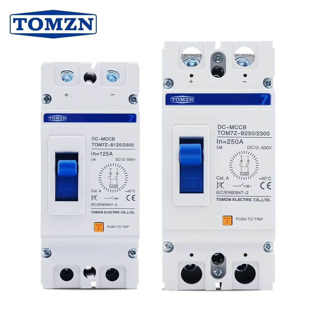 TOMZN 2P DC B curve 500V DC Solar Molded Case Circuit Breaker MCCB Overload Protection Switch ...
