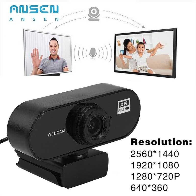 ANSEN 2K 1080P One Class HD Webcam With Microphone Web Mini Camera USB ...