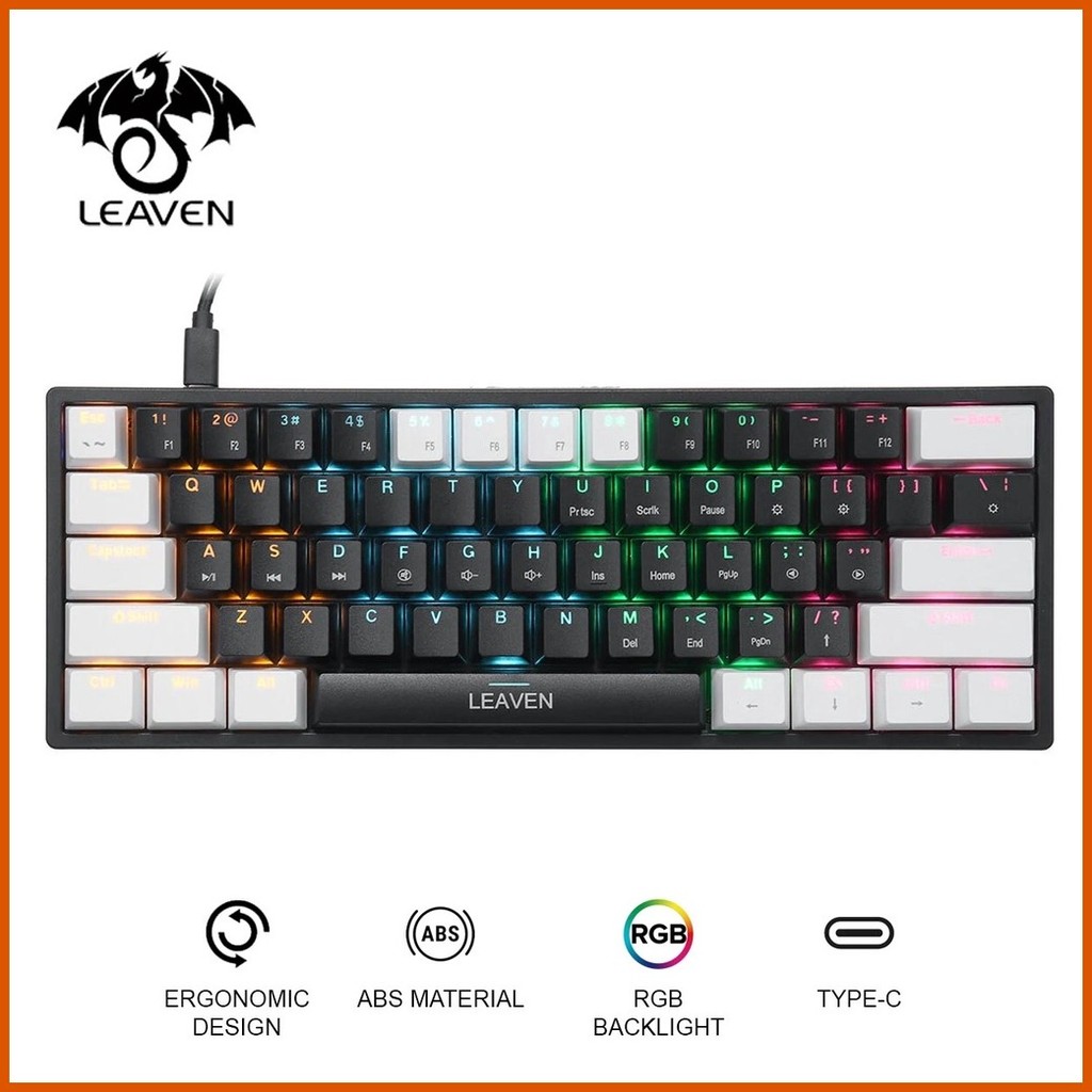 ⇨ ∈ ╰ Leaven K620 Mechanical Keyboard 61 Keys Hot-swappable RGB Backlit ...