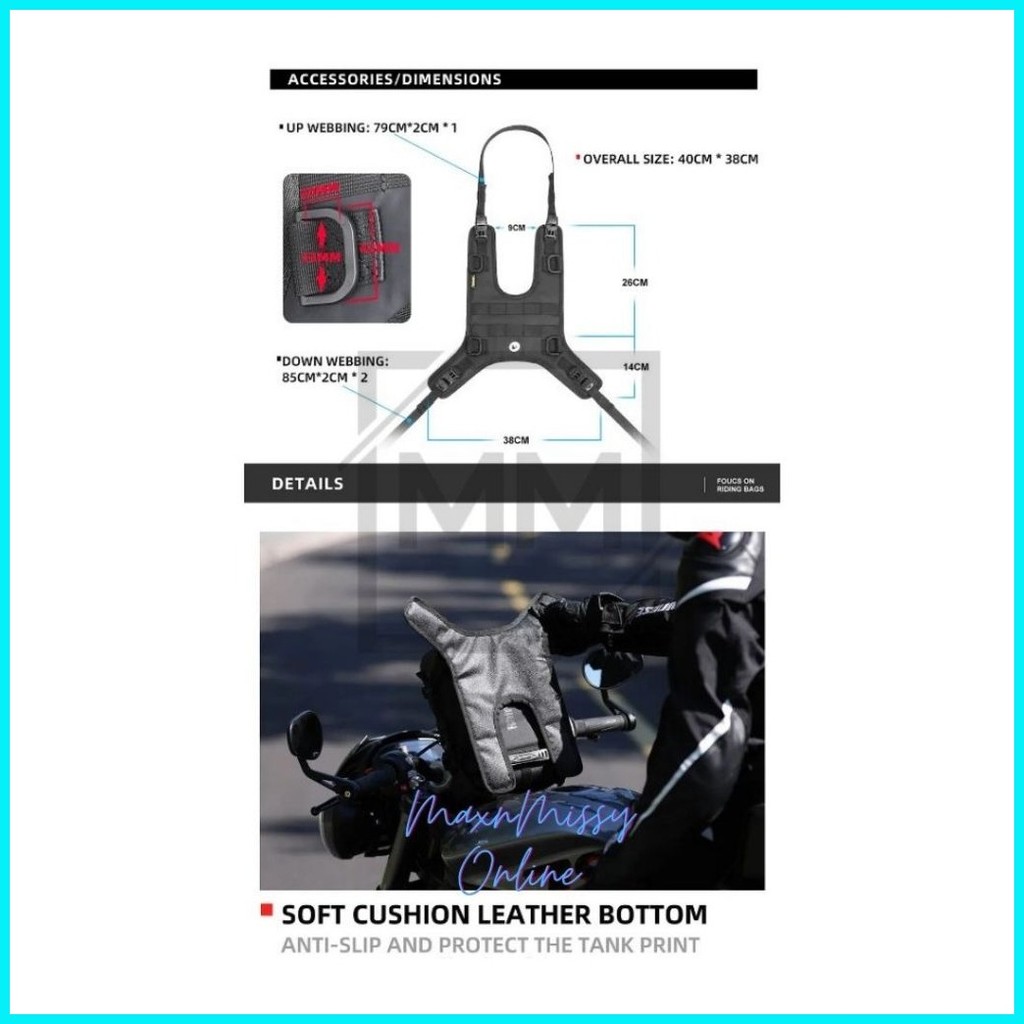 RHINOWALK Motorcycle Universal Tank Bag Mount Base Universal Mount System MT-001A | Shopee ...