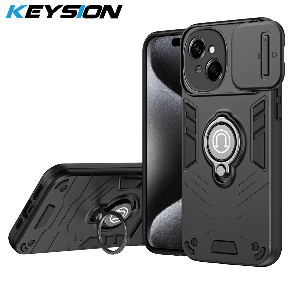 KEYSION Shockproof Case for Tecno Spark Go 1 Silicone+PC Slide Camera ...