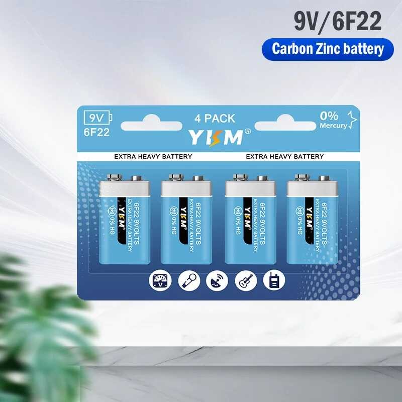 4Pcs 9V Extra Heavy 9 Volt For Alarm · Detector Microphone Thermometer ...