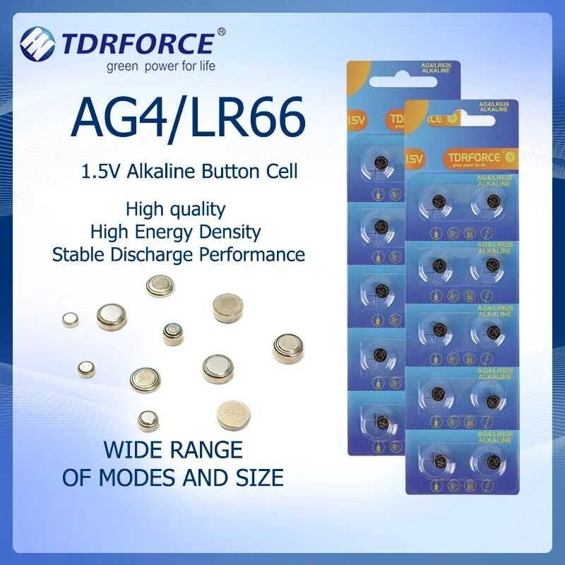 10-200Pcs 6 Ag4 Coin Batteries Lr66 1.5V Alkae Button Cell Battery For ...
