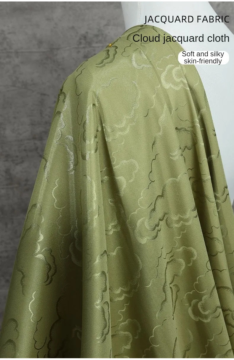 Cloud Jacquard Fabric Smooth By The Meter for Clothes Curtains Hanfu ...